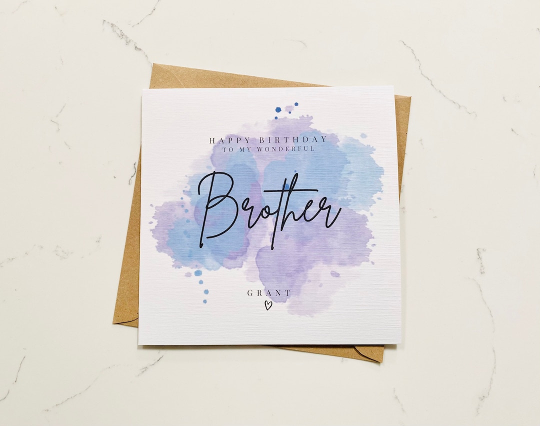 Brother Birthday Card, Personalised Brother Birthday Card, Happy ...