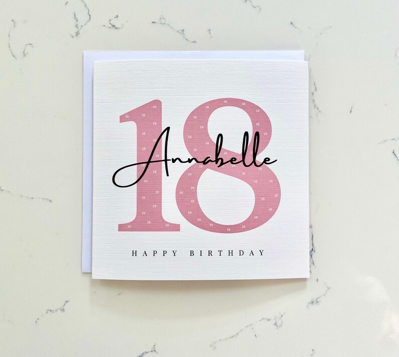 Personalised 18th Birthday Card, Eighteen Birthday Card - Etsy UK