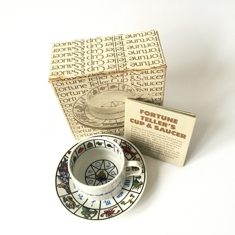 Fortune Telling Cup & Saucer Boxed With Instructions Tea Leaf Reading ...