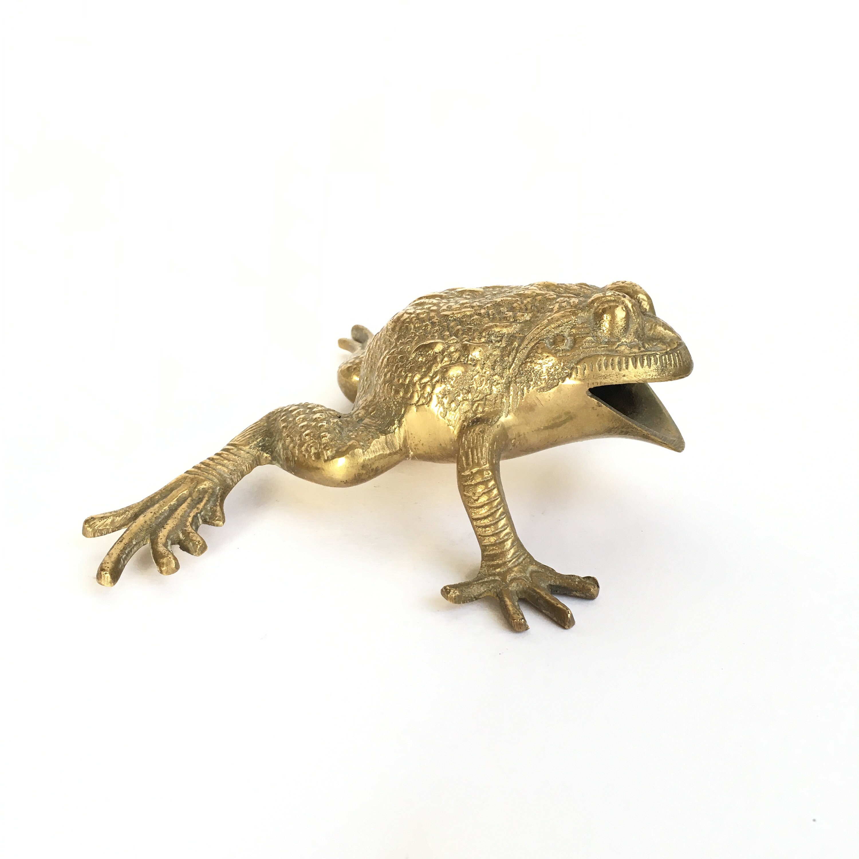 Vintage Brass Frog Toad Altar Decor Totem Amphibian Figurine ...