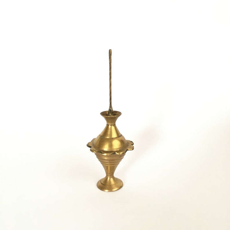 Vintage Brass Surma Dani Eye Kohl Holder & Stick Islamic Arabic Ornate ...