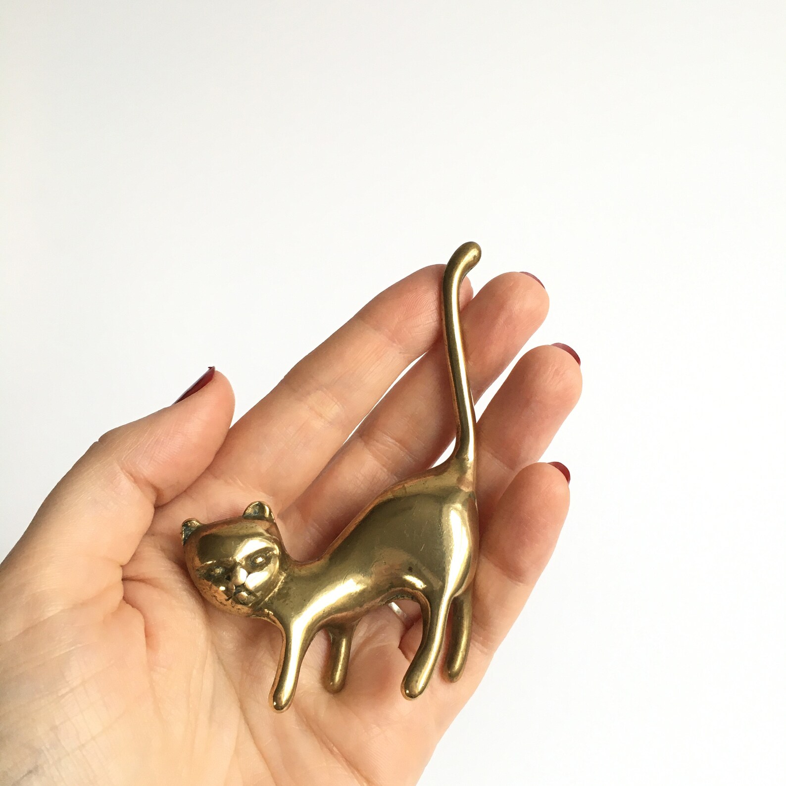 Vintage Brass Cat Ring Holder 21st Wedding Anniversary Gift - Etsy España