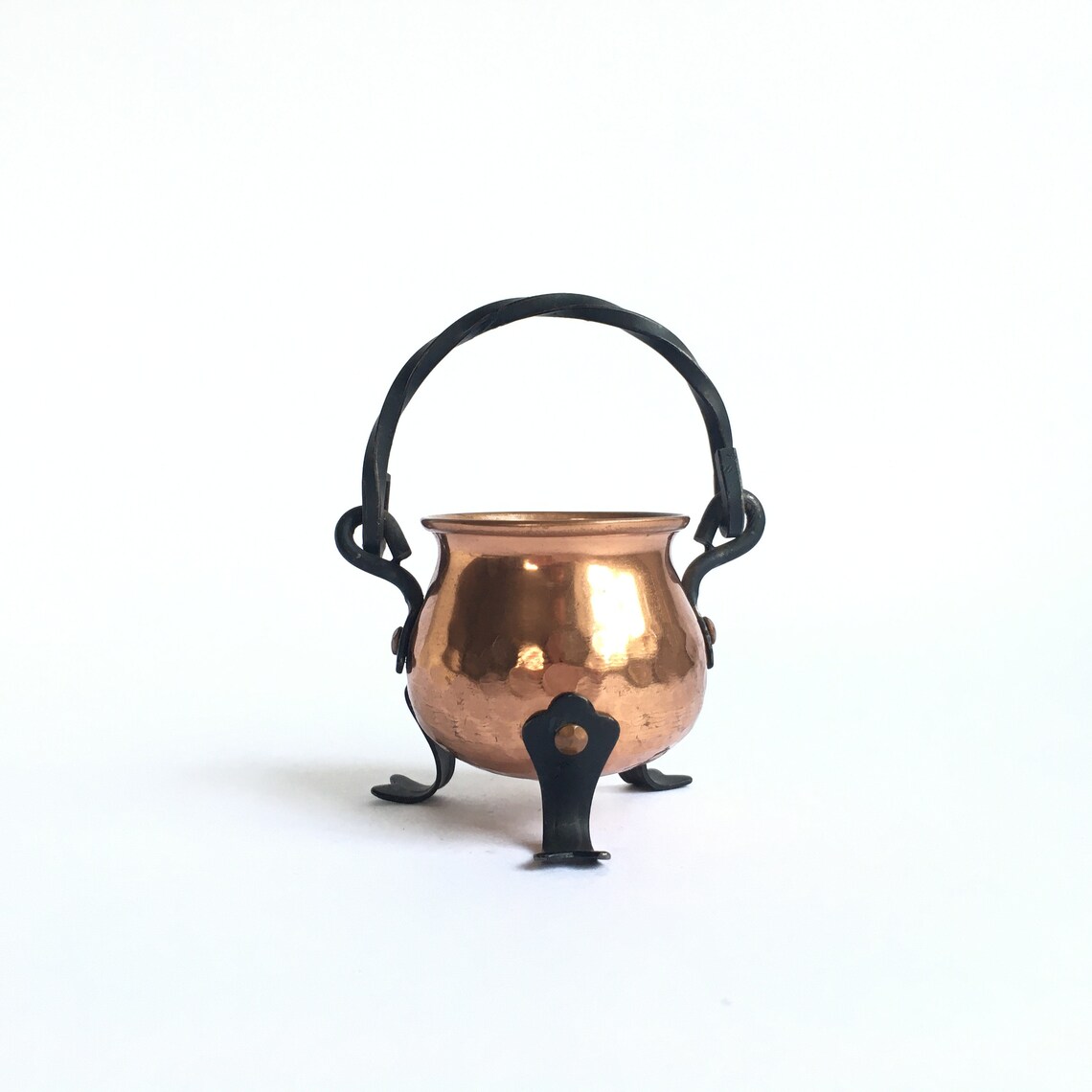 Miniature Copper Cauldron Vintage Hammered Pot Bellied Pot - Etsy