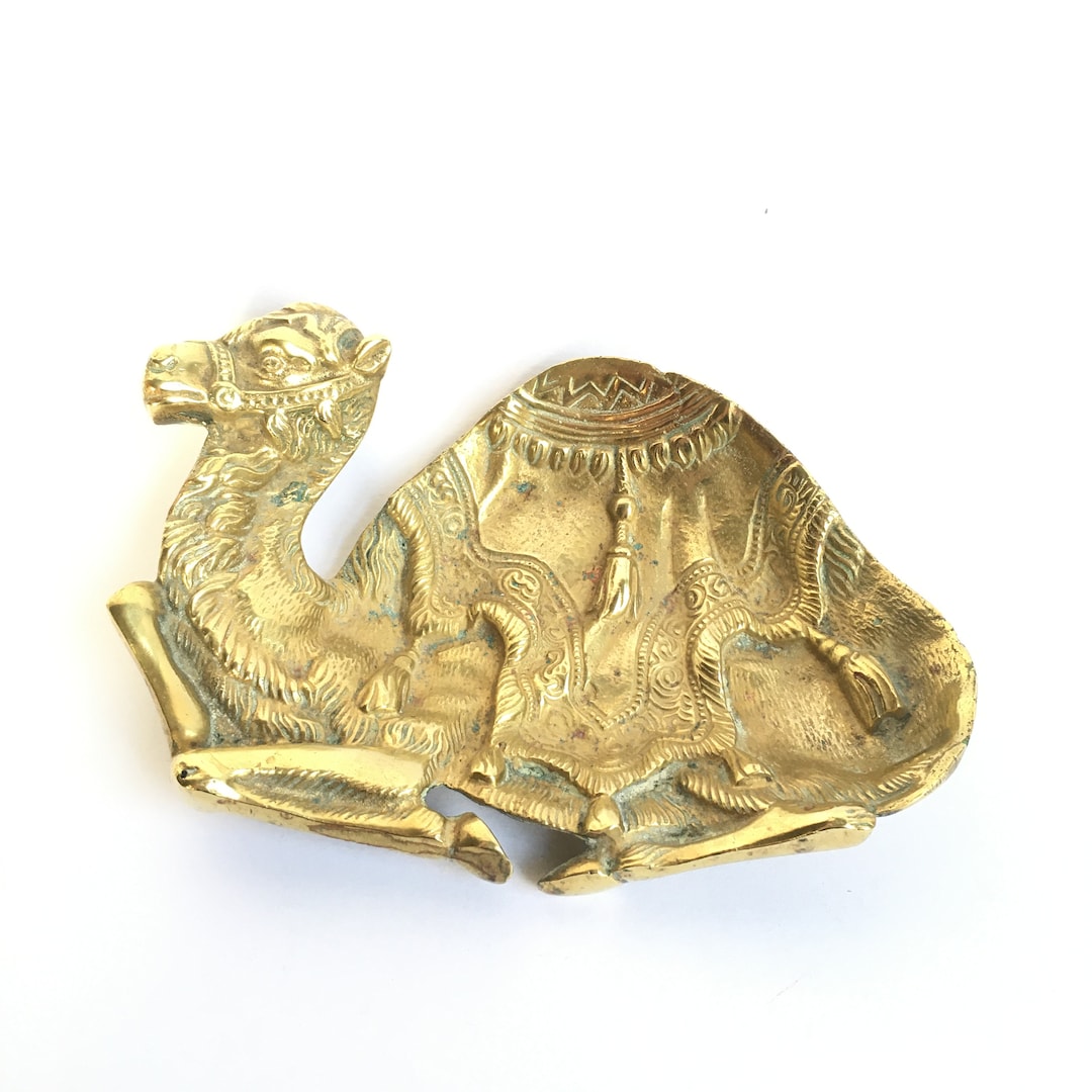 Vintage Brass Camel Trinket Offering Coin Ring Altar Dish Bowl ...