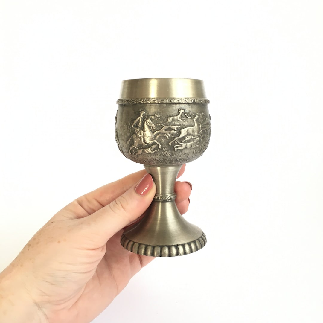 Pewter Chalice Goblet Vintage German SKS Zinn 95% Pewter Wiccan Altar ...
