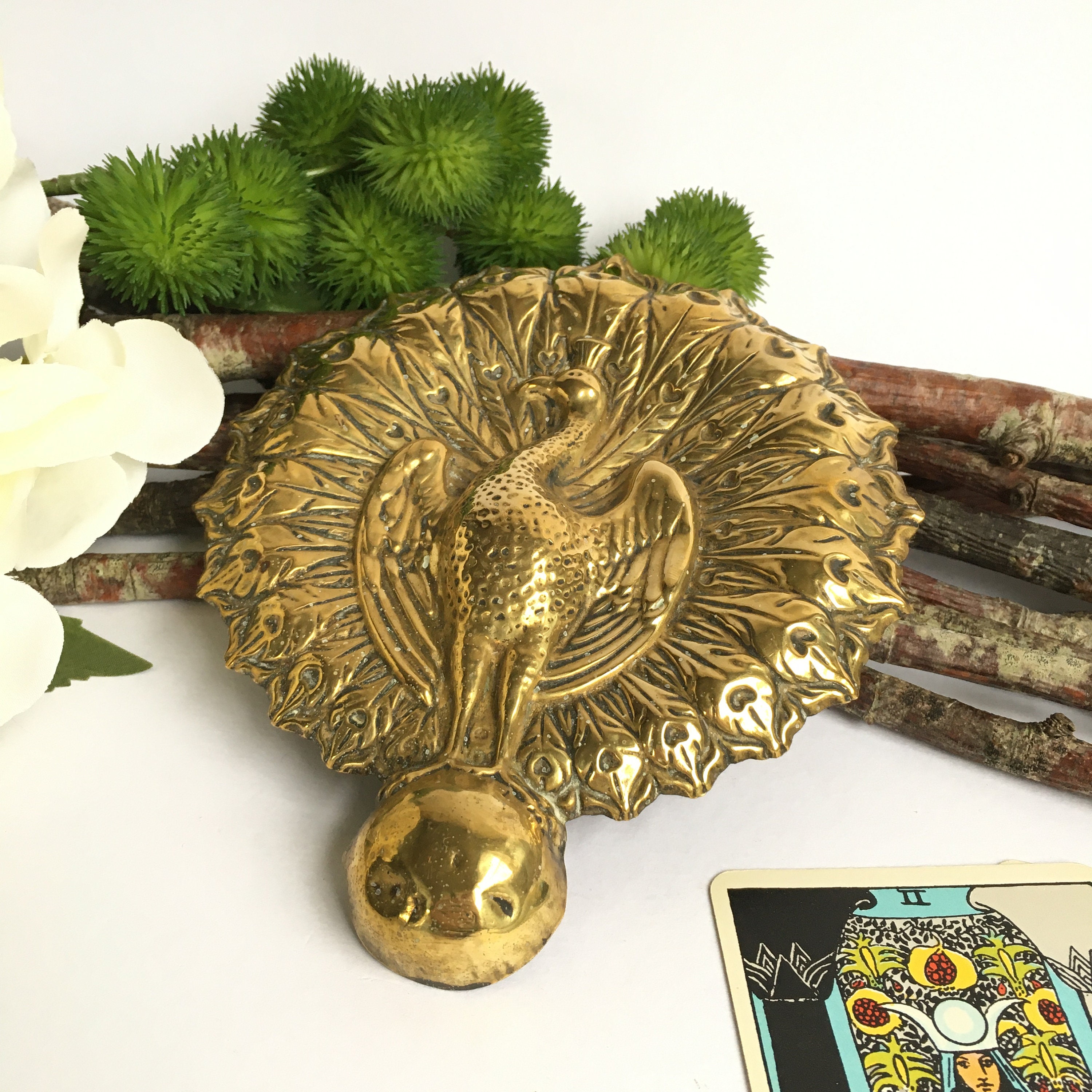 Brass Peacock Wall Decor Plaque Gold Tone Magical Bird Vintage - Etsy UK