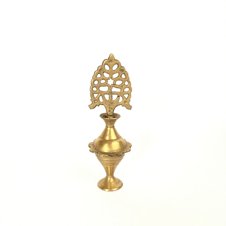 Vintage Brass Surma Dani Eye Kohl Holder & Stick Islamic Arabic Ornate ...