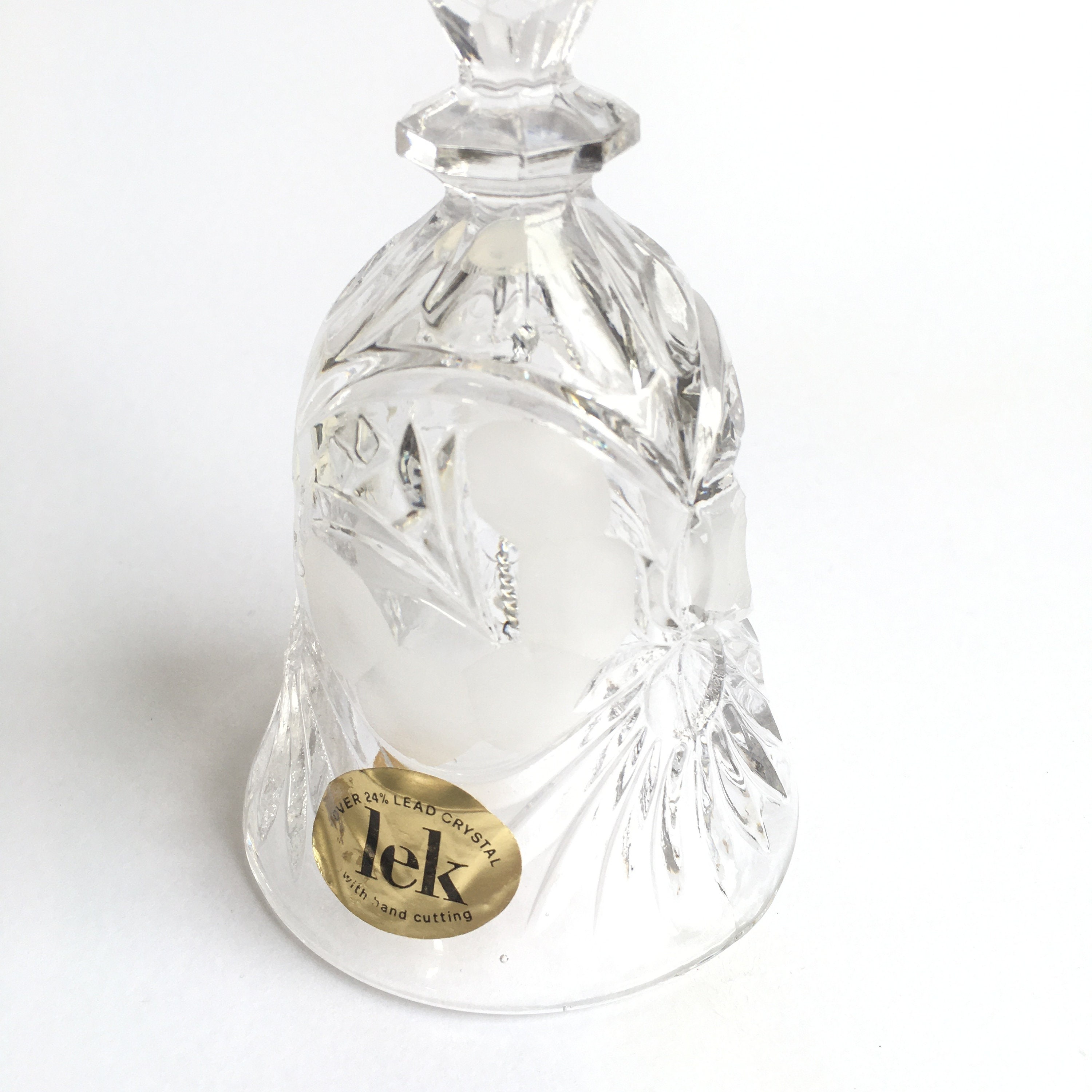 Vintage Crystal Glass Large Bell lek L E King England 24% Lead | Etsy