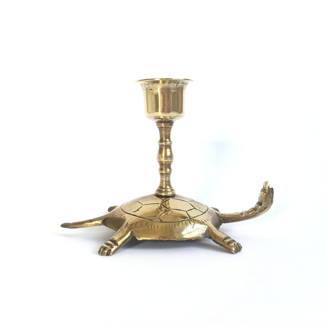 Brass Turtle Candlestick Tortoise Vintage Totem Taper Turtle ...