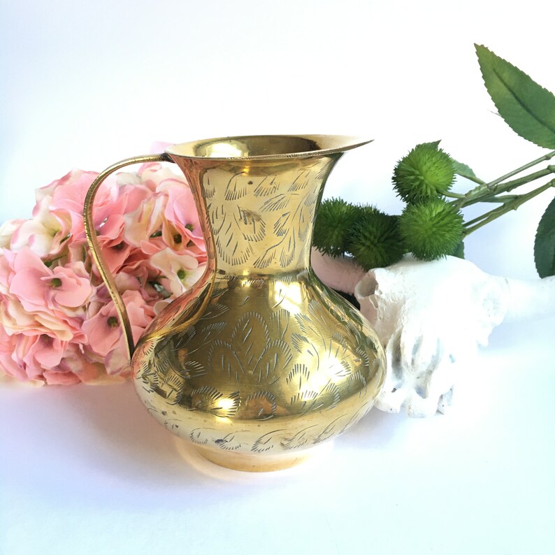 Vintage Brass Jug 13cm Altar Anointing Jug Water Pitcher Decorative ...