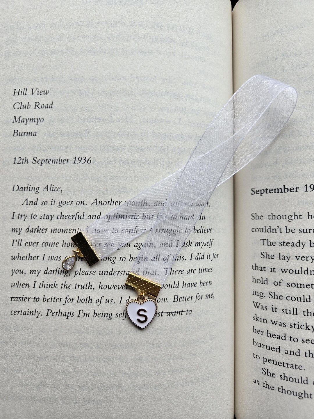 Personalized Initial Ribbon Bookmark: Handmade Book Accessory - Etsy