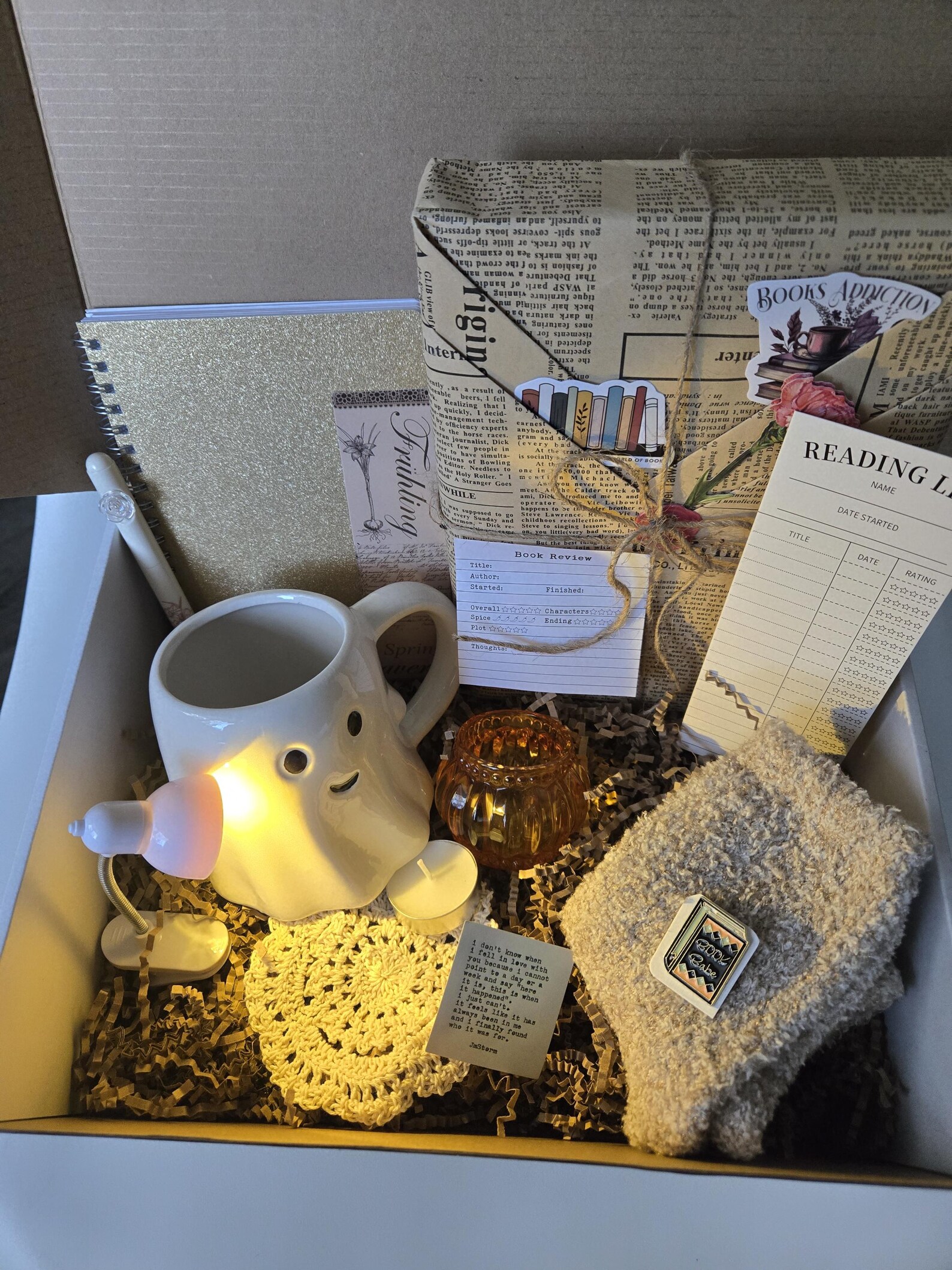 Cozy Mystery Book Gift Box: Fall/ Halloween Mug, Socks & Book Lamp - Etsy