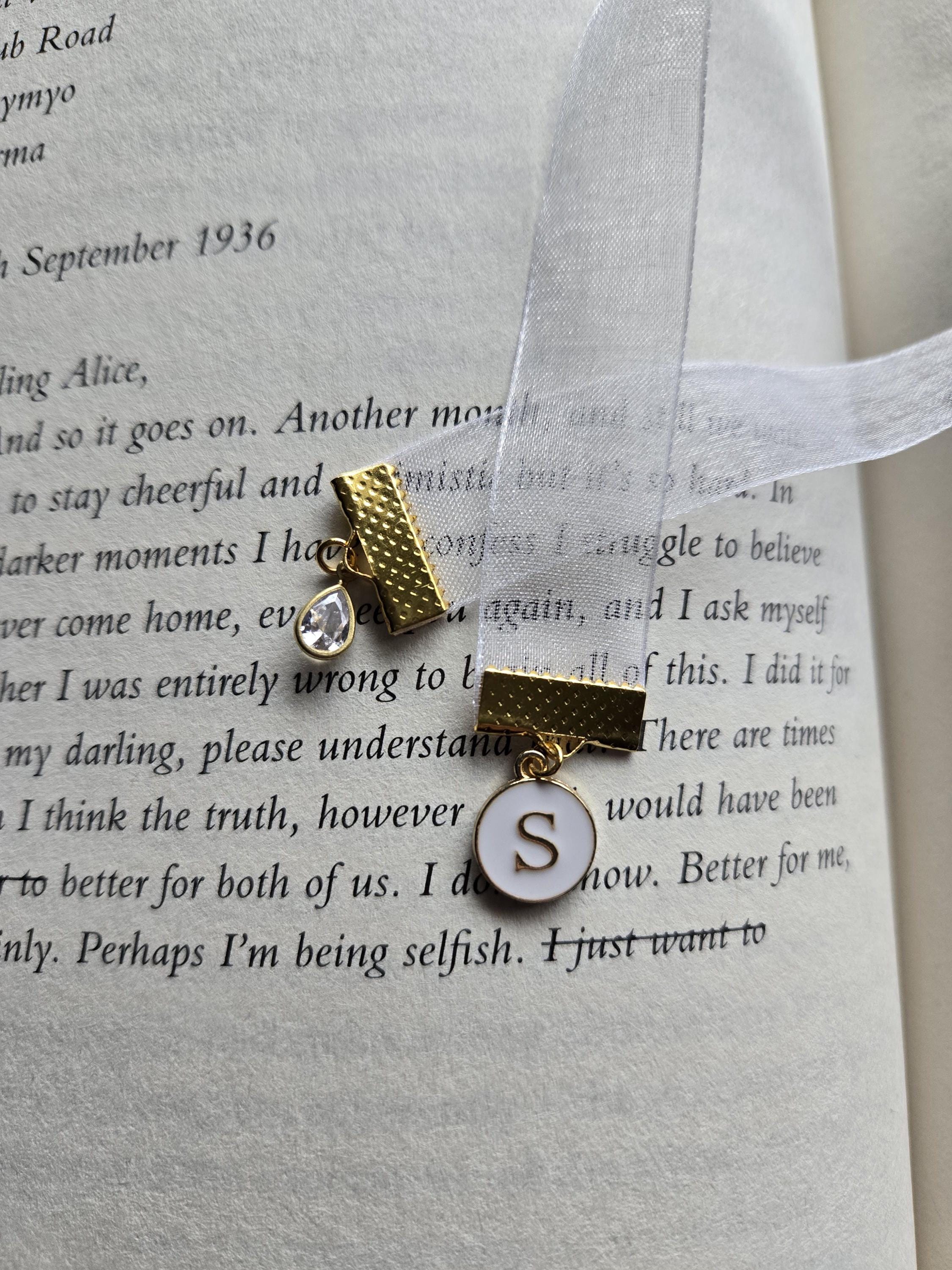 Personalized Initial Ribbon Bookmark: Handmade Book Accessory - Etsy