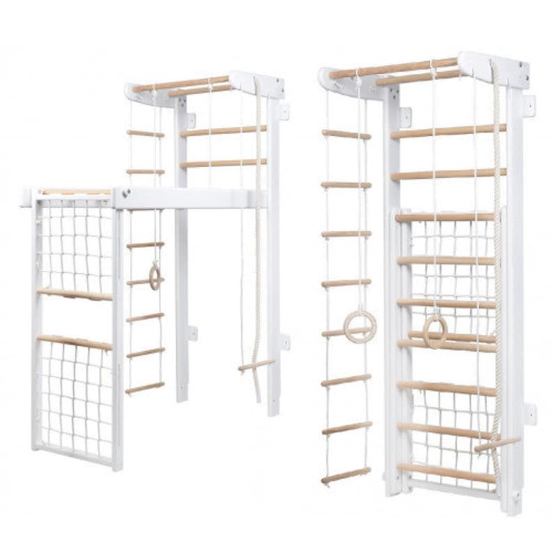 Wooden White Playground | Transformer for Home and Yard | Wall Ladder ...