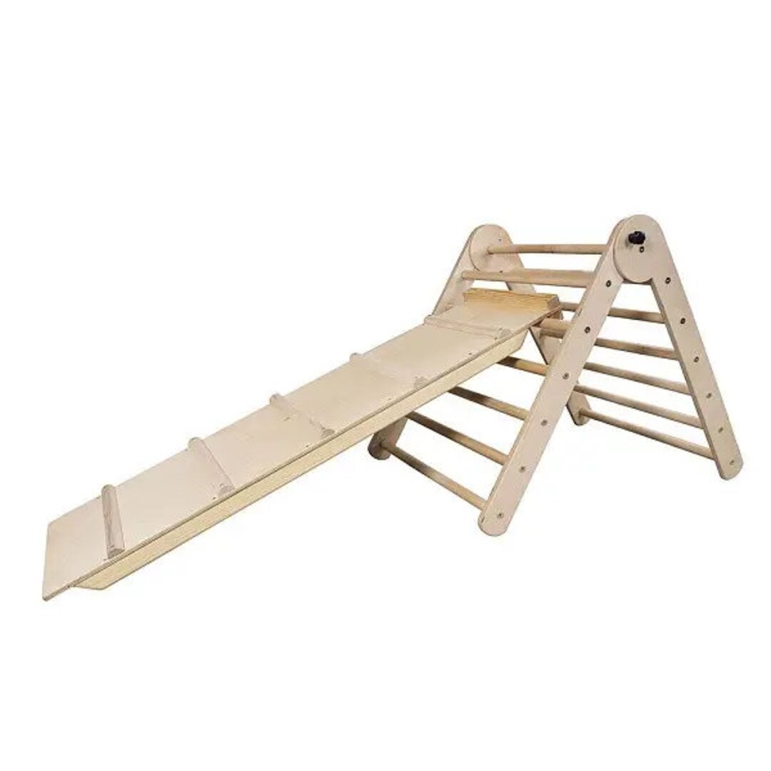 Eco Wooden Foldable Triangle for Kids| With Climbing Ladder and Slide ...