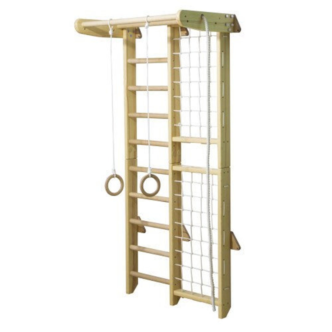 ECO Wooden Playground Gym for Home and Yard Wall Ladder Indoor Climbing ...
