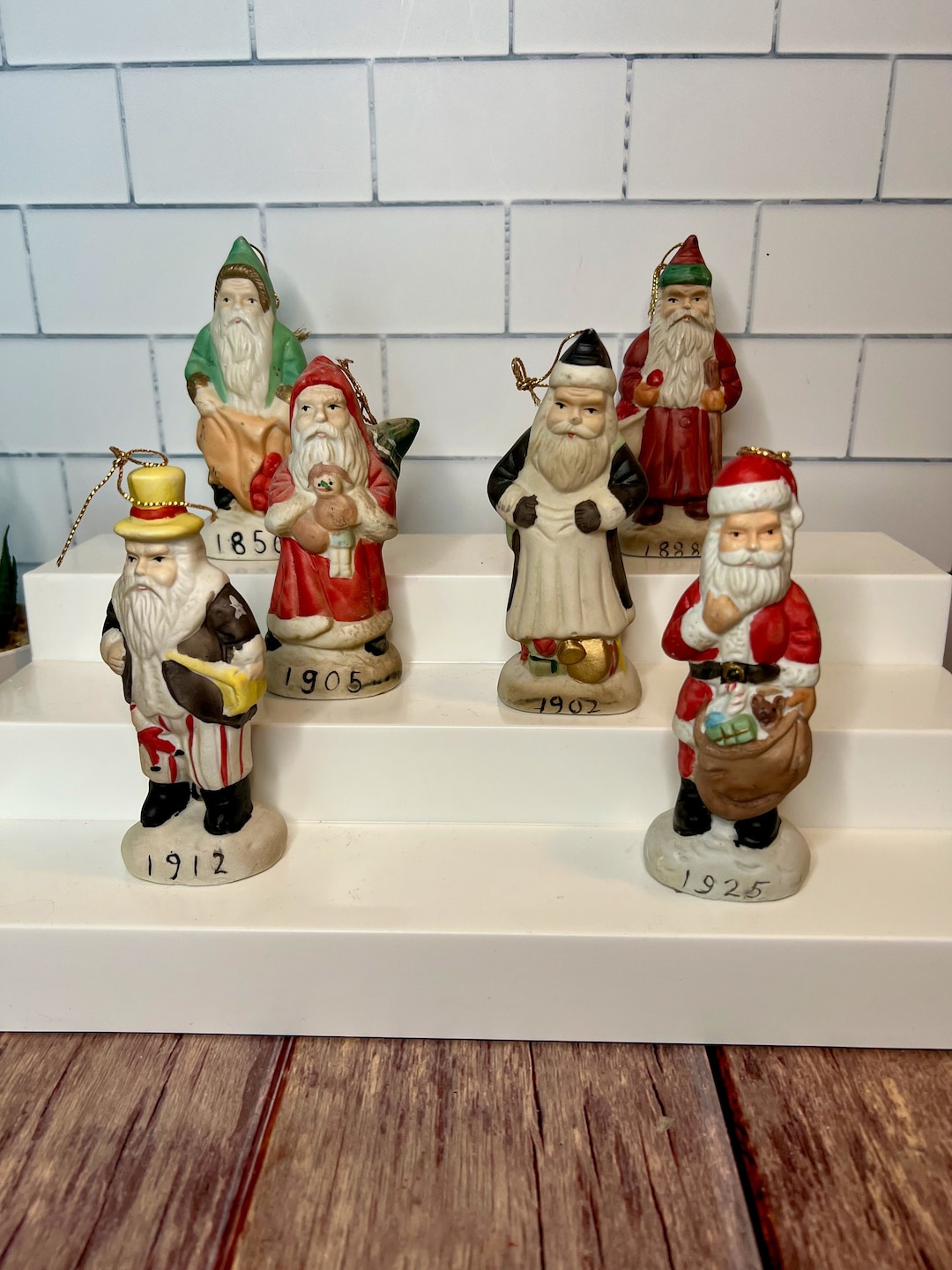 Vintage Santas of the World Ornaments, Set of 6 in Original Box , Old ...
