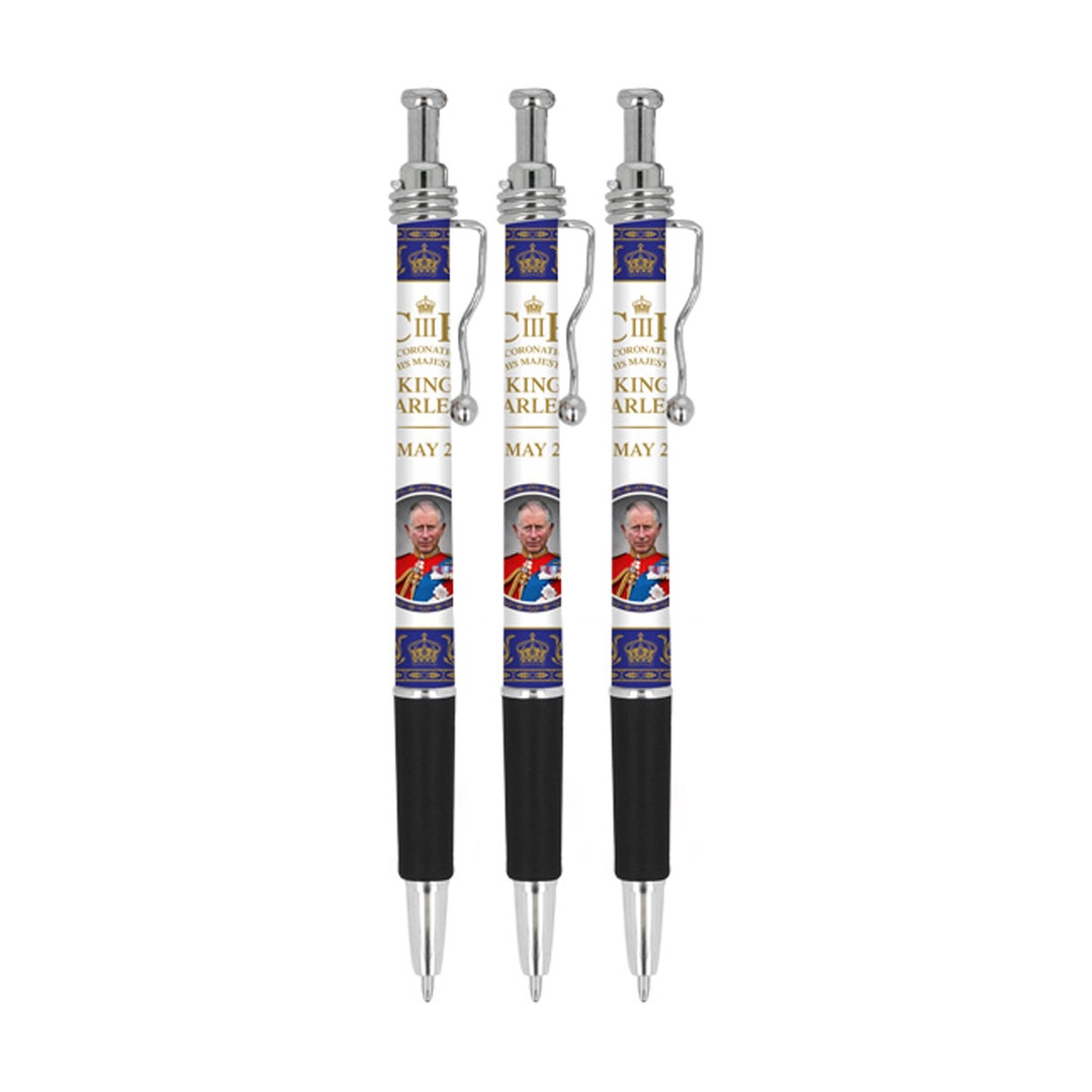 3X King Charles III Coronation Ballpoint Pens Commemorative Memorabilia ...