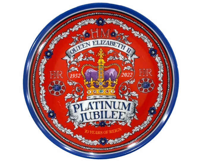 Queen Elizabeth II Platinum Jubilee 2022 Crown Ceramic Decorative Plate ...