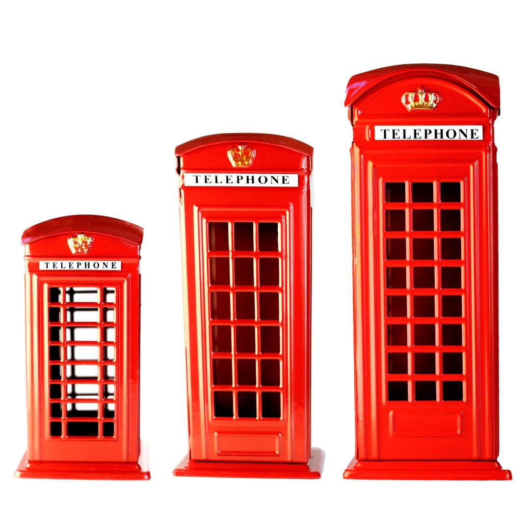 Red Telephone Box Booth Money Box Piggy Bank Jar Coin Safe Kiosk London ...