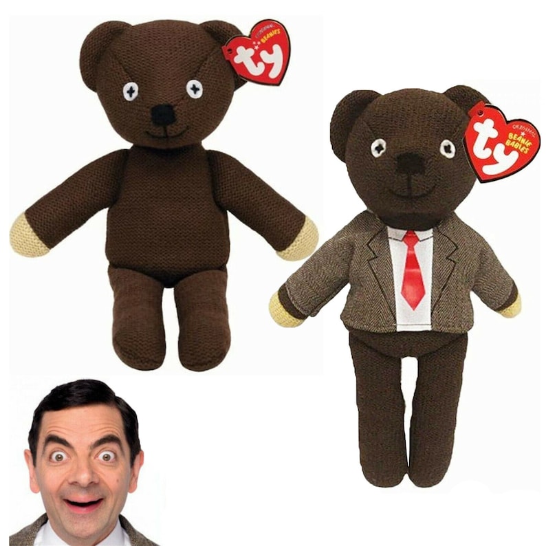 Mr Bean Teddy Bear Toy Cartoon Figure With Suit Knitted Beanie - Etsy UK