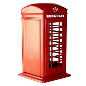Red Telephone Box Booth Money Box Piggy Bank Jar Coin Safe Kiosk London ...
