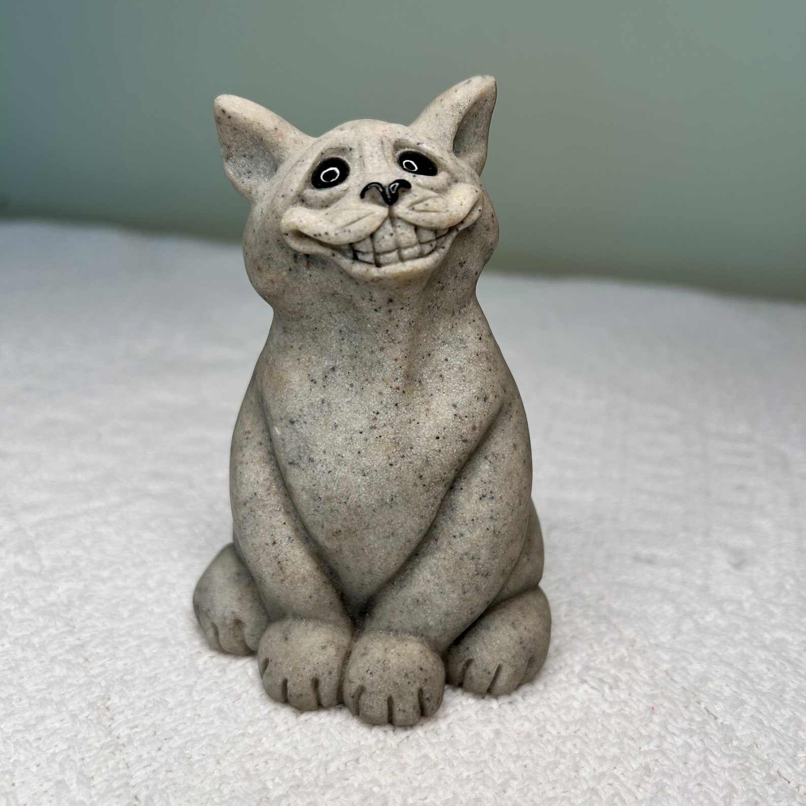 Quarry Critters Chico Grinning Cat Figure Second Nature Design Vintage ...