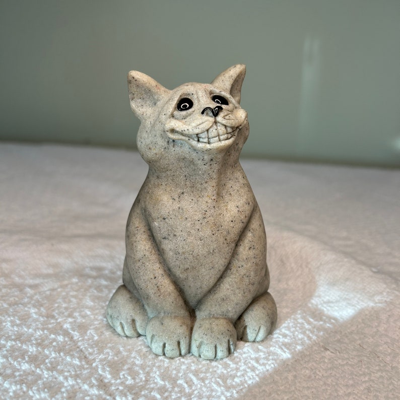 Quarry Critters Chico Grinning Cat Figure Second Nature Design Vintage ...
