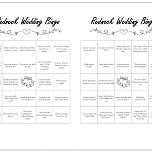 Redneck Wedding Bingo Generator - Etsy