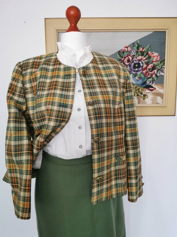 Vintage Blazer, 1980's German folklore linen bavarian… - Gem