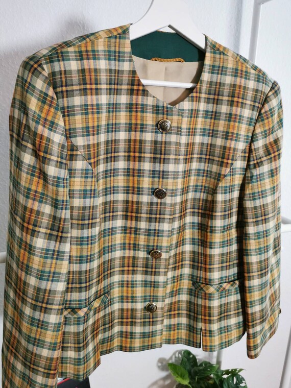 Vintage Blazer, 1980's German folklore linen bavarian… - Gem