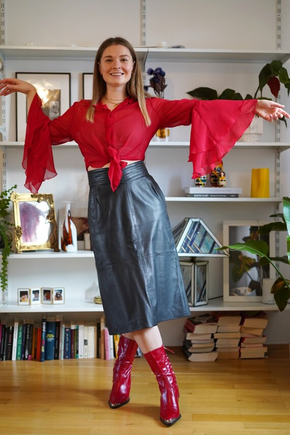 Vintage Vera Mont blouse, 1990's see-through sheer re… - Gem