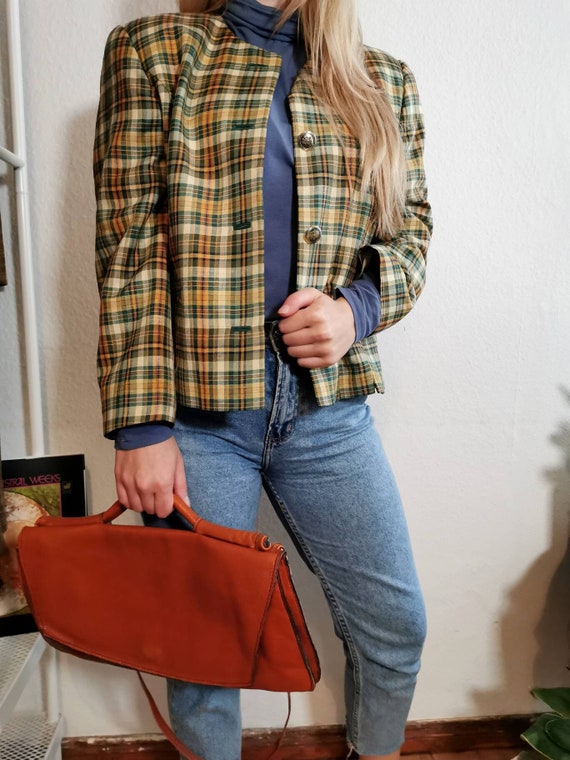 Vintage Blazer, 1980's German folklore linen bavarian… - Gem