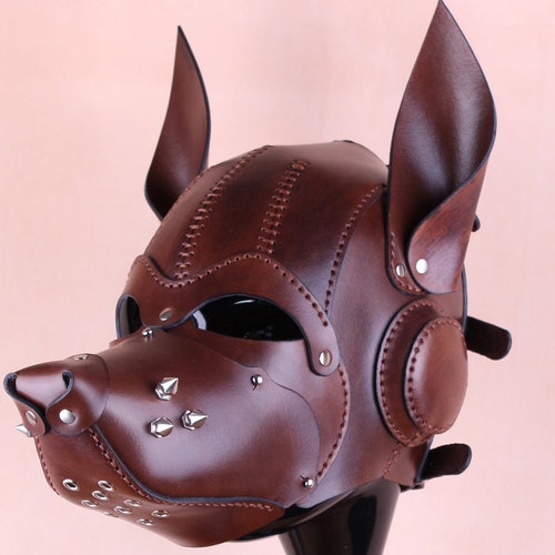 Leather Dog Mask Puppy Mask Petplay Mask Pet Play Hood - Etsy