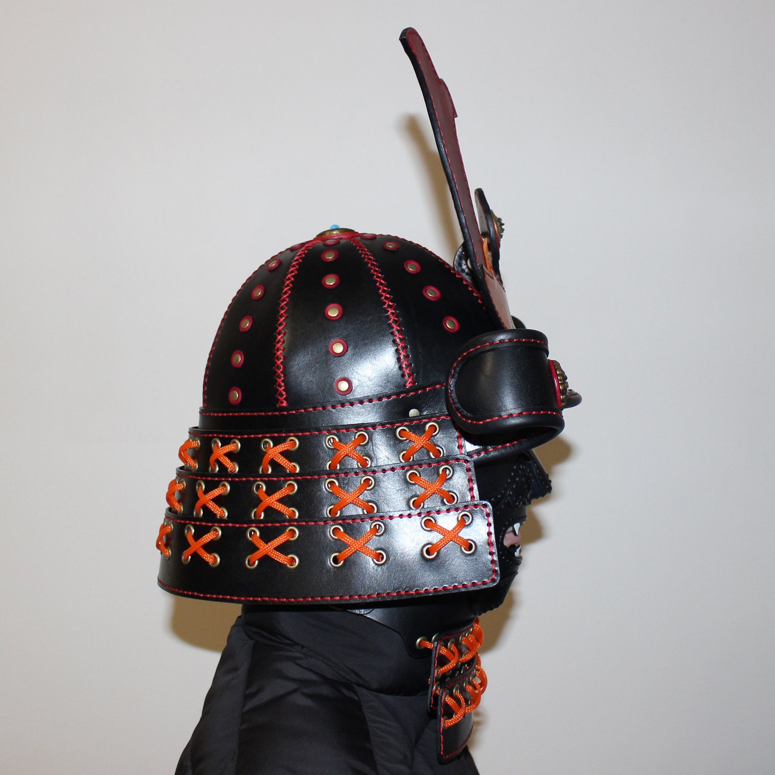 Samurai Helmet With Mask Larp Cosplay Samurai Helmet Samurai - Etsy