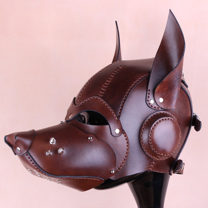 Leather Dog Mask Puppy Play Hood - Etsy