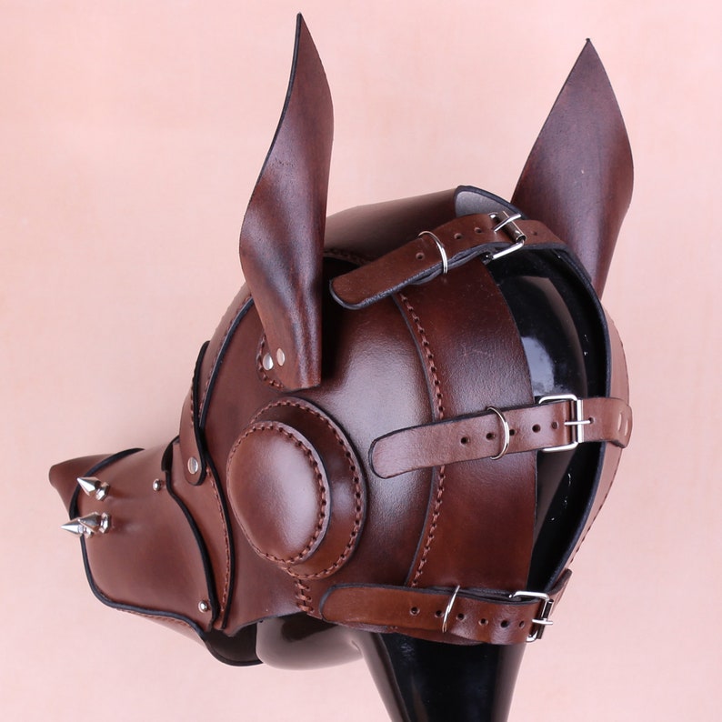 Leather Dog Mask Puppy Play Hood - Etsy
