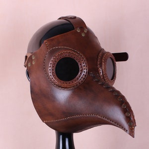 Plague Doctor Leather Mask, Steampunk Post Apocalyptic Mask, Halloween ...
