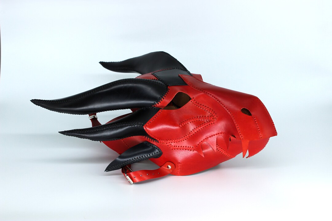 Leather Dragon Mask, Cosplay Mask - Etsy