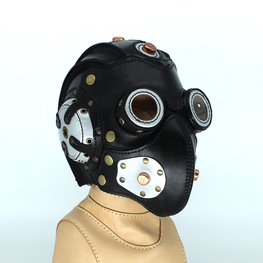 Steampunk Mask, Leather Armor, Biker Helmet - Etsy