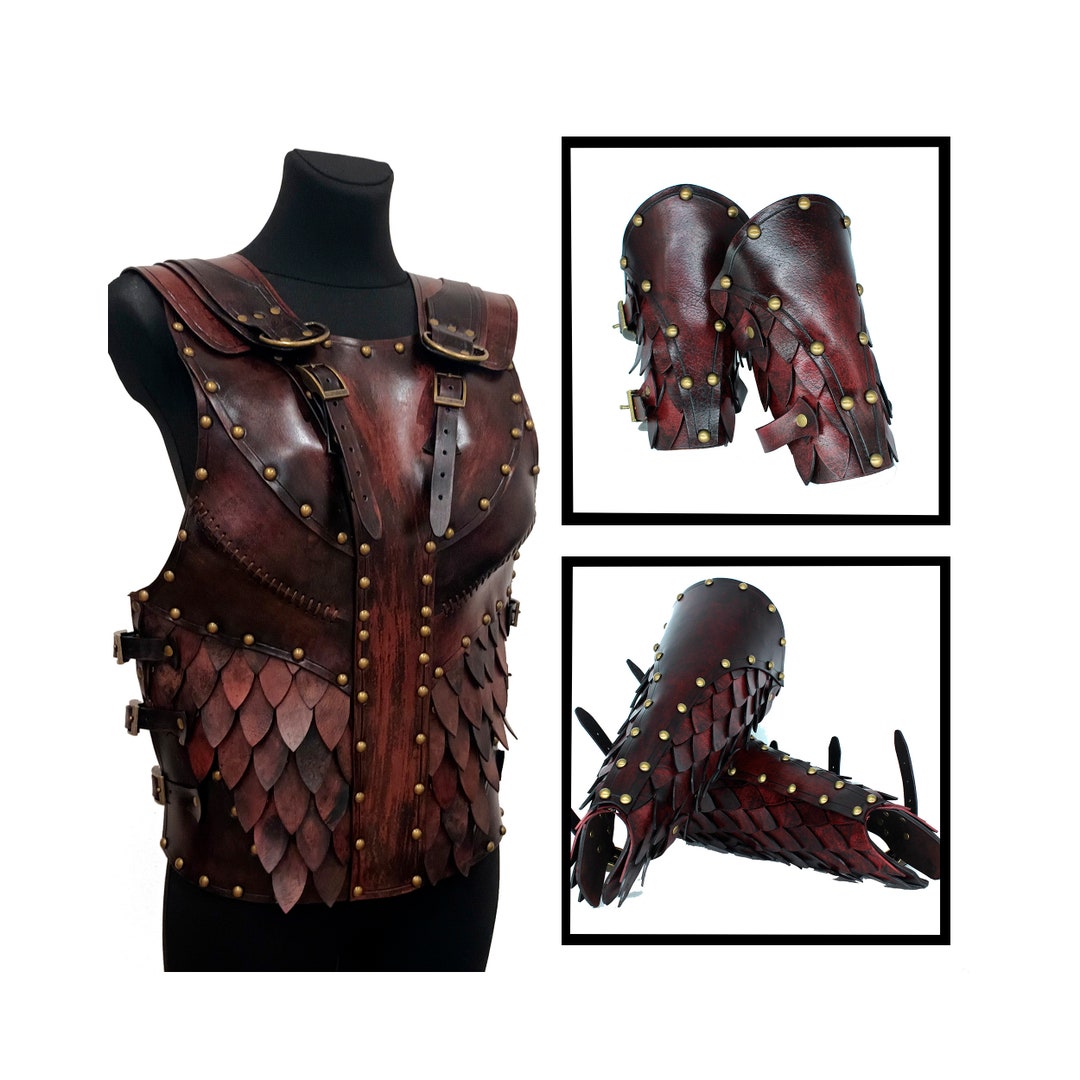 Woman's Leather Armor, LARP Leather Chest, Leather Armor Set, Medieval ...