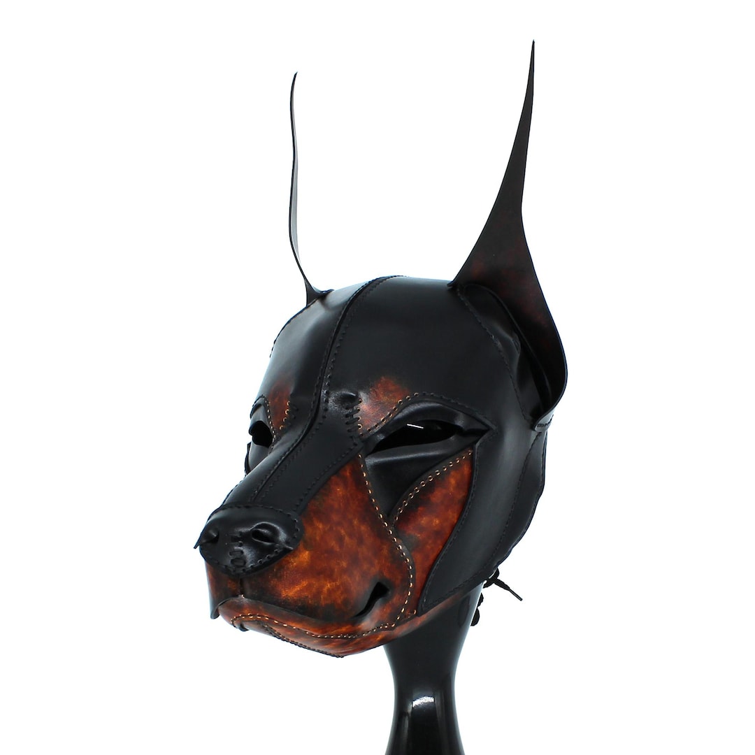 Doberman Mask, Leather Dog Mask, Puppy Play Hood - Etsy