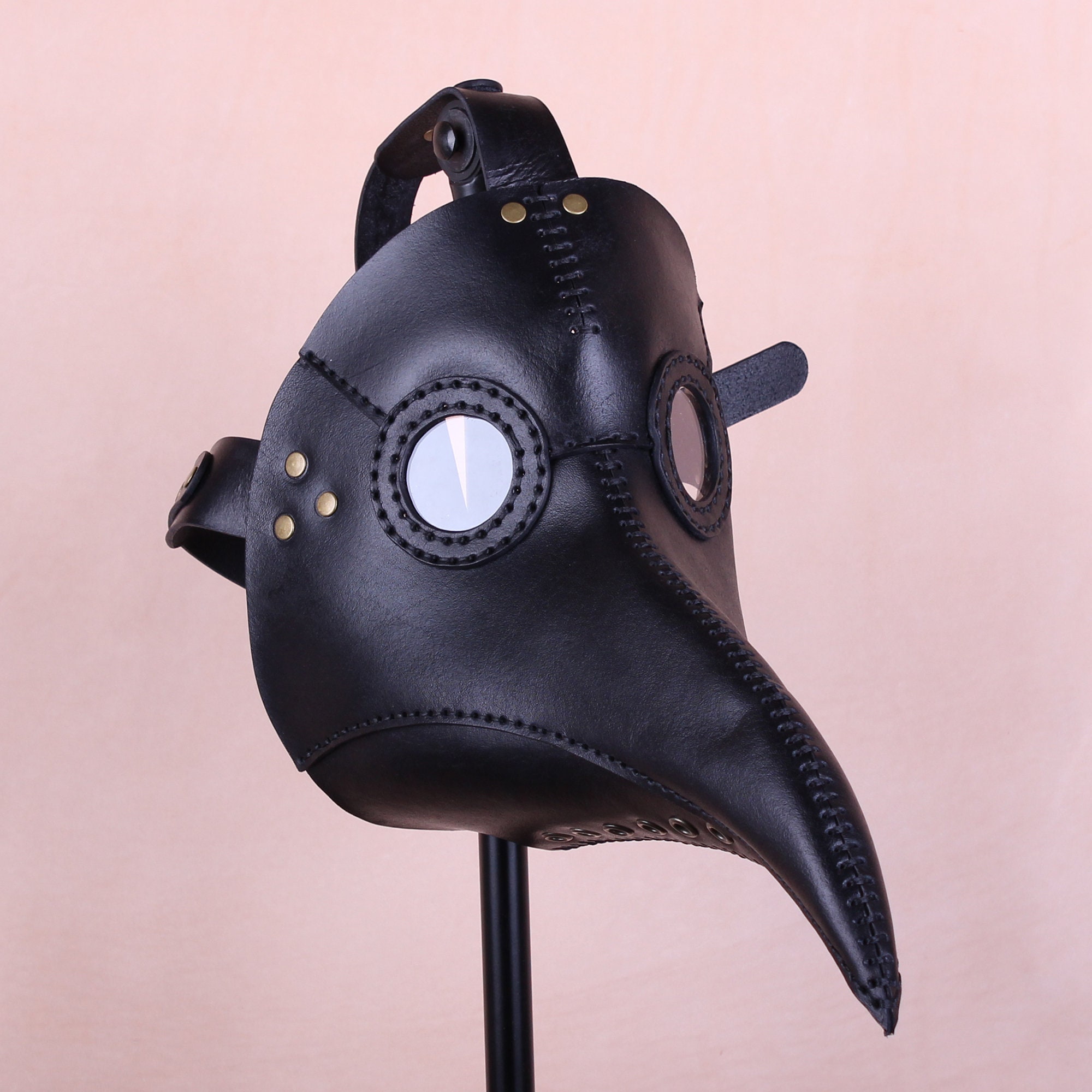 Long Plague Doctor Leather Mask Steampunk Post Apocalyptic | Etsy