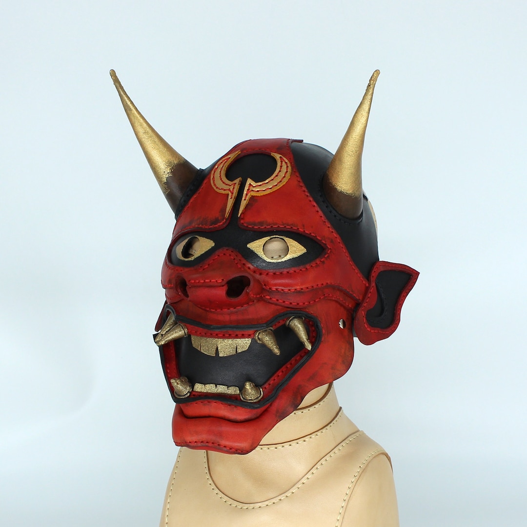 Oni Demon Mask Samurai Ninja Mask Theatre Kabuki Mask - Etsy