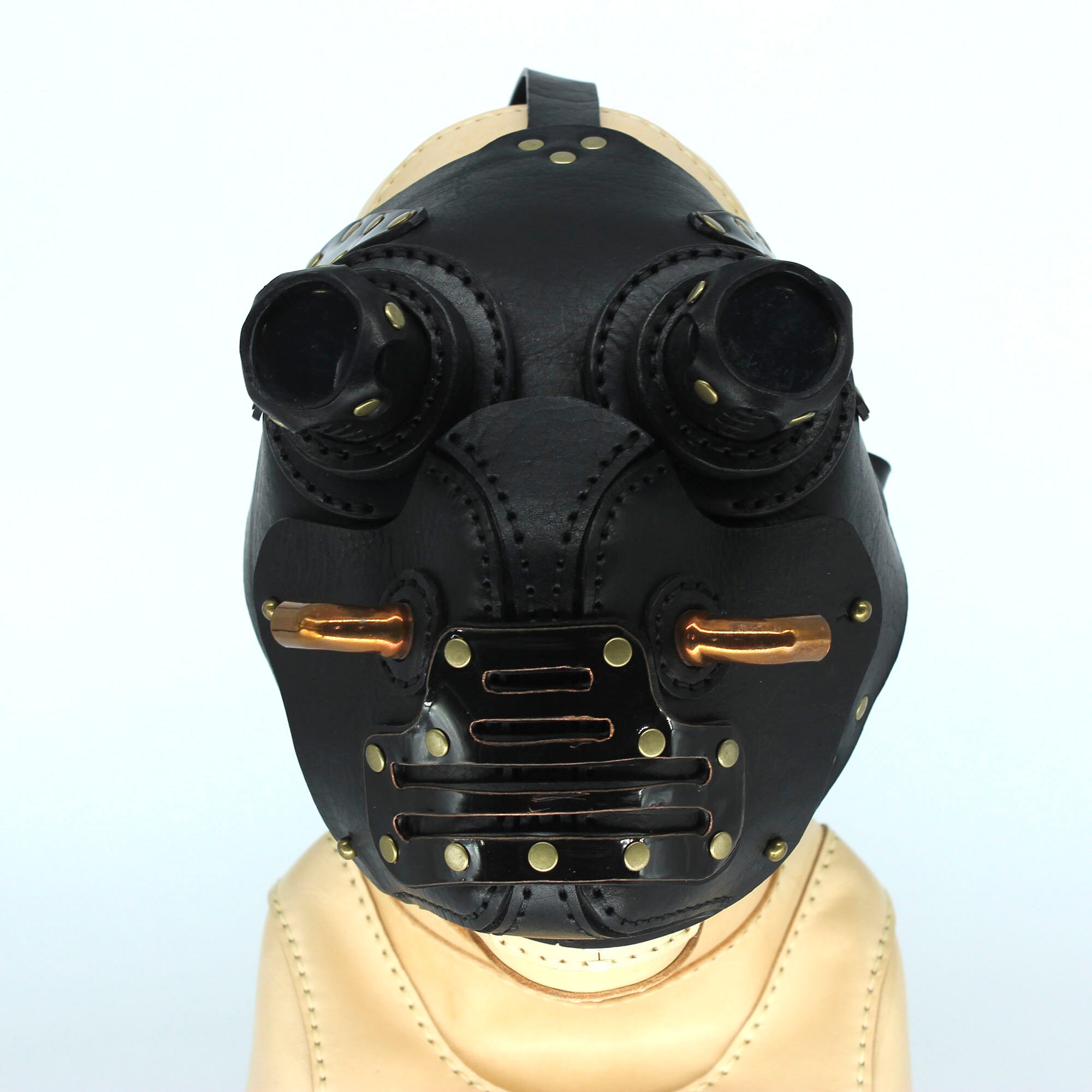 Steampunk Leather Mask Motorcycle Leather Mask Biker Mask - Etsy