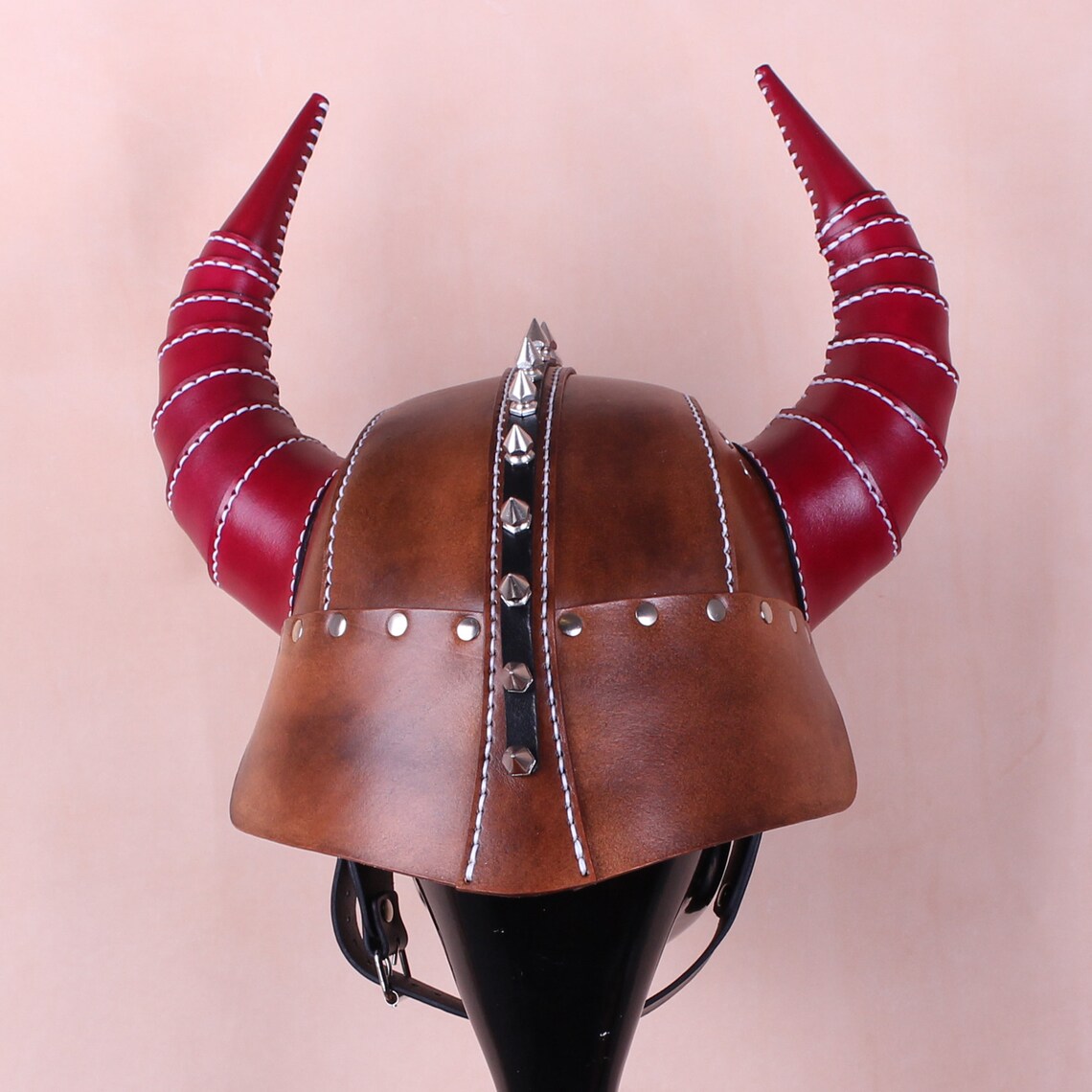 Leather Viking Helmet, Horned Helmet - Etsy