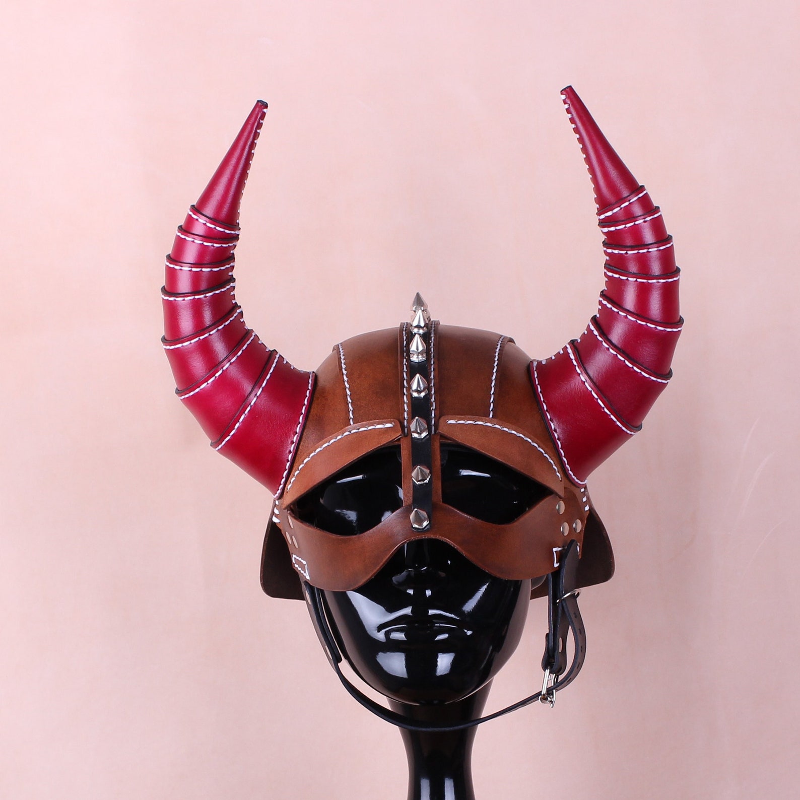 Leather Viking Helmet, Horned Helmet - Etsy
