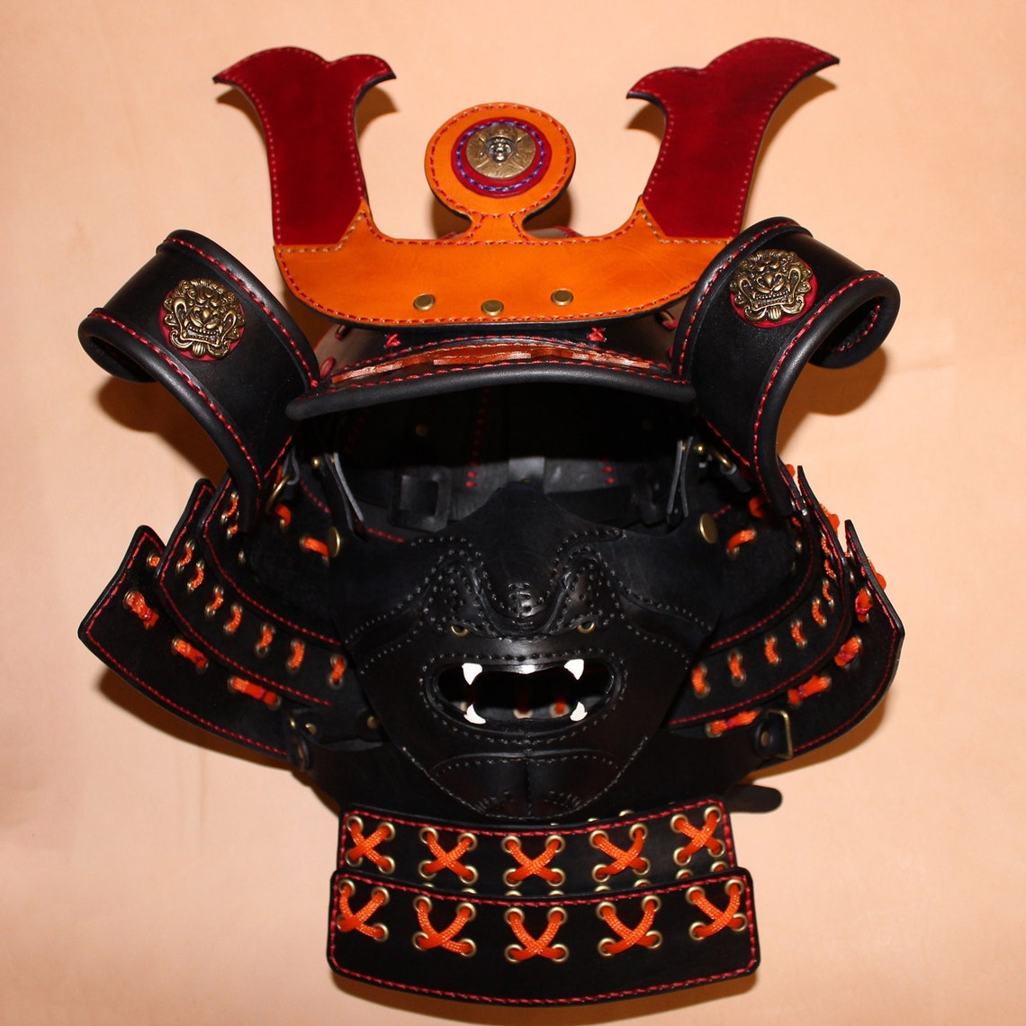 Samurai Helmet With Mask Larp Cosplay Samurai Helmet Samurai | Etsy