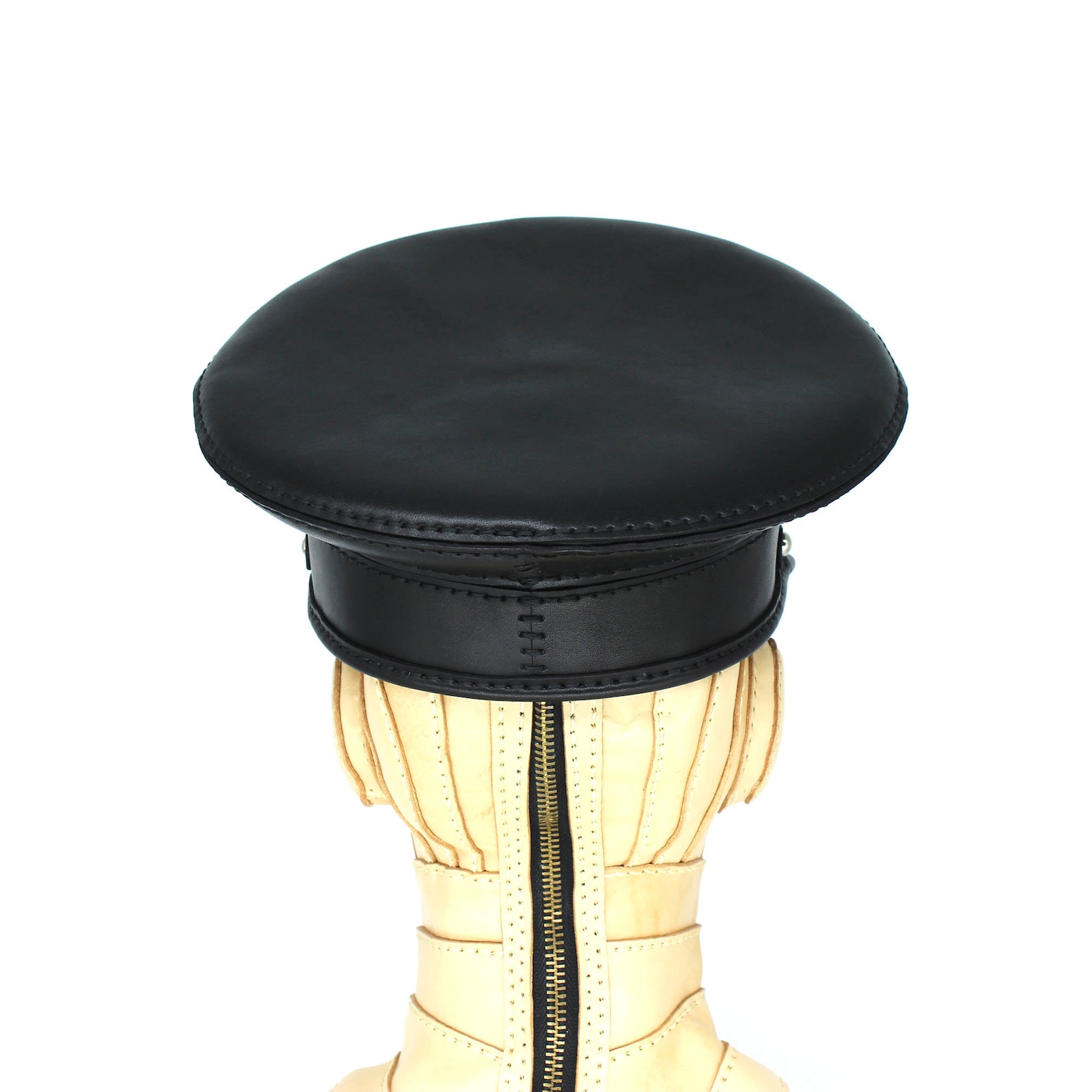 Leather Officer Peaked Cap Army Commander Hat Visor Cortical - Etsy