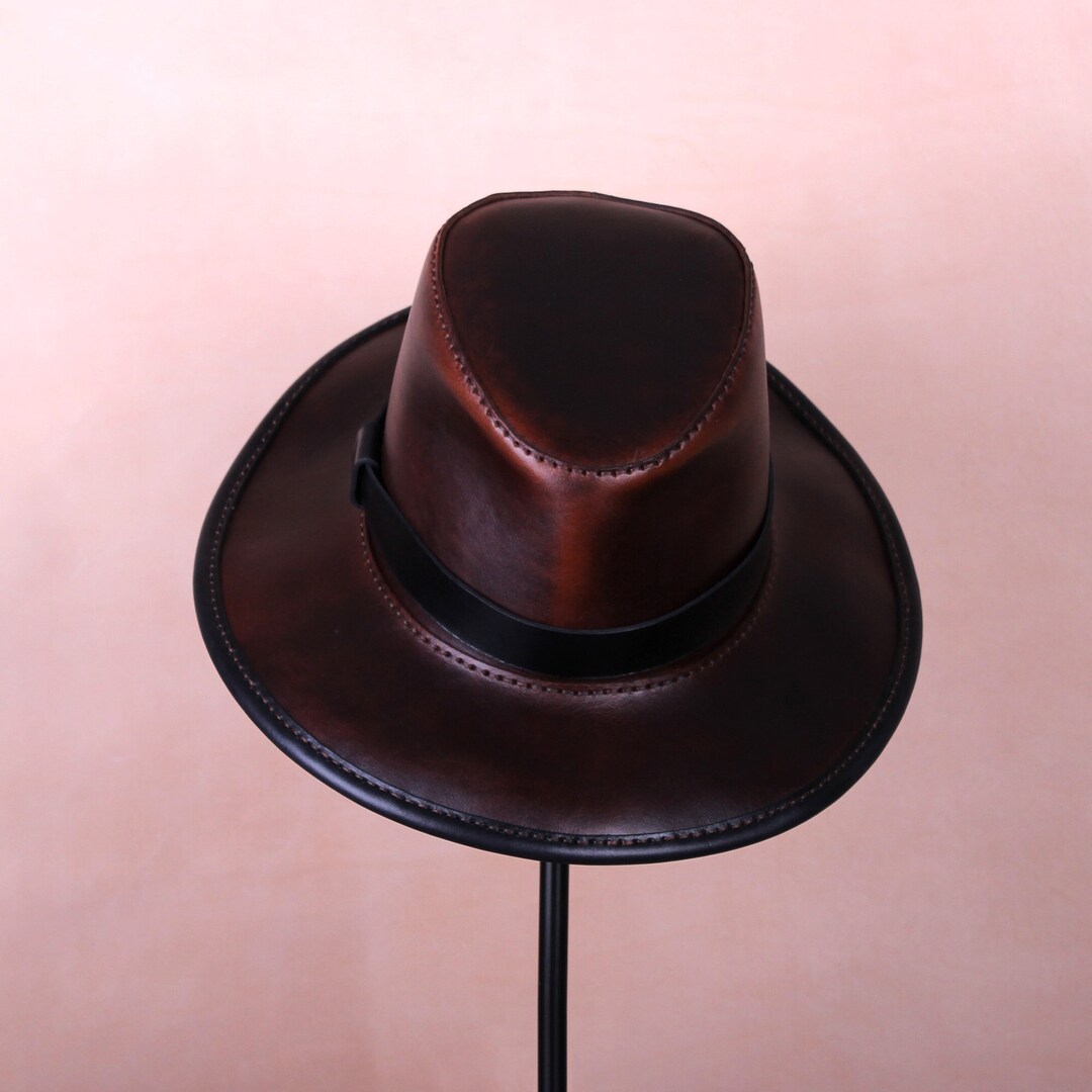 Leather Fedora Hat: Steampunk Style, Shapeable Brim - Etsy UK
